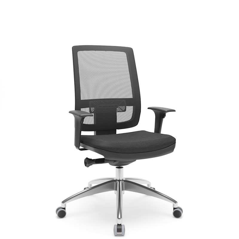 Cadeira Brizza Presidente Tela Alumínio PU s/ Encosto - Casa do Escritório